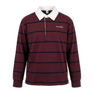 Sporty & Rich Langarm-Polo aus der Central Park Drop Kollektion - - Tops - Herren - Rot - M