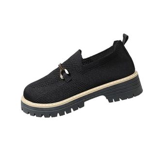 Generic Mocassins larges en maille pour femme - Bout rond - Respirants, &eacute;l&eacute;gants, antid&eacute;rapants, l&eacute;gers et confortables - Chaussures &eacute;paisses pour le travail 