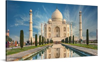 Picanova Leinwandbild 100x50cm Indien Taj Mahal - Leinwanddruck - Wandbild Kunstdruck Auf 2cm Holz-Keilrahmen Für Schlaf- Und Wohnzimmer Wanddekoration - Bild 