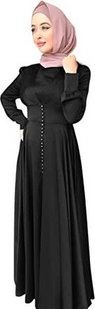 Generic MEIbax Robe Longue Femme Sexy Robe de g&acirc;teau avec Ceinture Grande Taille Casual Robe Maxi Musulmane &agrave; Manches Longues de Couleur Unie Robe de soir&eacute;e &agrave;