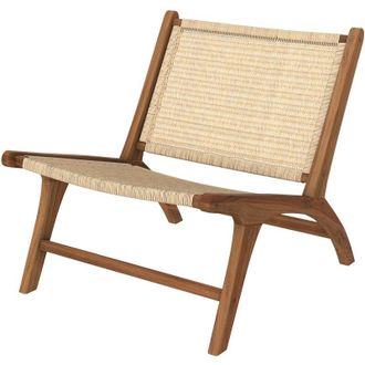 Rendez-Vous D&eacute;co Rendez-vous D&eacute;co - Fauteuil en bois de teck et tressage vannerie en rotin - kilka