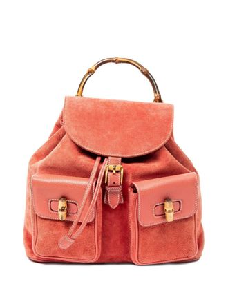 Gucci sac &agrave; dos &agrave; anse en bambou - Orange