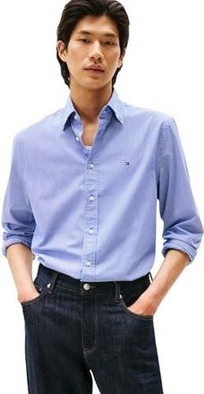 Tommy Hilfiger Chemise Homme Flex Poplin Micro Gingham Regular Fit, Multicolore (Wedge Blue/Check), XXL