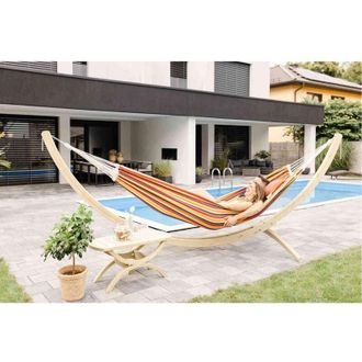 Amazonas Sandals Hamac br&eacute;silien 3 places 250x175 cm - Coton recycl&eacute; et polyester - Charge 200 kg - Sac de rangement inclus - Amazonas