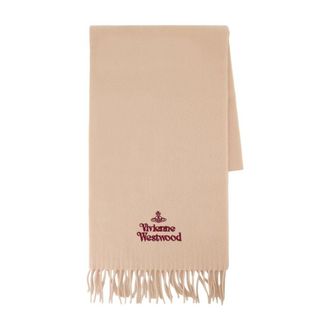 Vivienne Westwood Wool Fringed Scarf - Beige