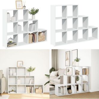 vidaXL Raumteiler-B&uuml;cherregal 3 Stufen Wei&szlig; 137,5x29x103,5 cm - Vidaxl