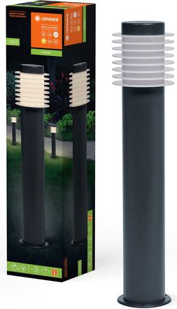 Ledvance ENDURA HYBRID RONDO Außenleuchte, Hybridleuchte, 4W, 250lm, warmweiße Lichtfarbe, 3.000K Farbtemperatur, dunkelgrau, Edelstahl, IP44 & IP67 Schutzklas