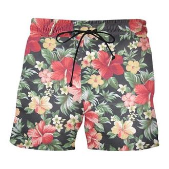 Generic Short de bain pour homme - Short de plage d&eacute;contract&eacute; confortable et ample imprim&eacute; &agrave; manches courtes pour homme - Pantalon l&eacute;ger pour les vacances, Ro