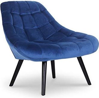 Menzzo Danios Sessel mit Samtbezug Blau