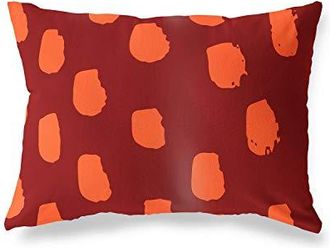 Bonamaison Le Jardin du Lin Kissen Zierkissenbezug Orange-Bordeaux Kissenbezug, Weich Bequem, Für Zuhause Autos Büro Sofa Wohnzimmer Couch Schlafzimmer Dekor, 35