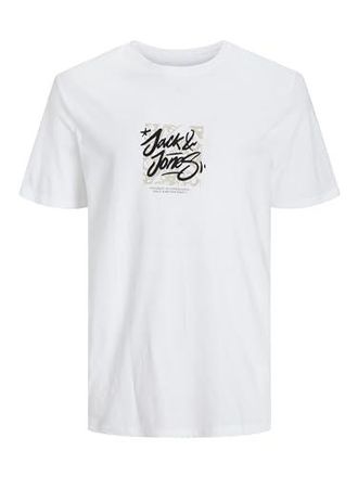 Jack & Jones JORSEQUOIA T-Shirt SS Crew Neck, Blanc &eacute;clatant., XL