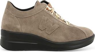 Melluso Chaussures femme en daim avec compensation et lacets imprim&eacute;s, beige, 38 EU Larga