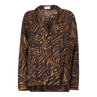 Alberto Biani Zebra Print Seidenhemd Beige - - Blouses & Shirts - Damen - Mehrfarbig - XS
