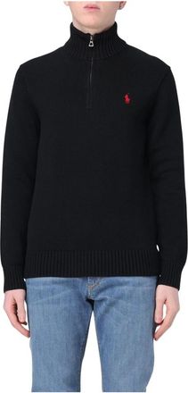 Polo Ralph Lauren Homme, Pulls, Noir, Taille: S Pull &agrave; Col Chemin&eacute;e et Demi-Fermeture &Eacute;clair