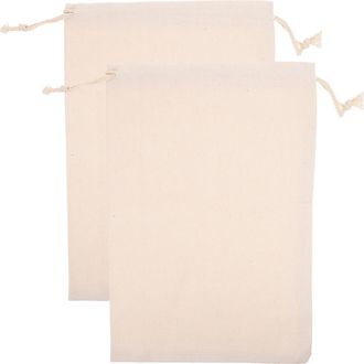 Lurrose 2 St&uuml;ck Gro&szlig;er Canvas Gem&uuml;sebeutel mit Zugband Atmungsaktive Kartoffel Zwiebel aufbewahrungstaschen Wiederverwendbar Waschbar f&uuml;r K&uuml;che und K&uuml;hlschran