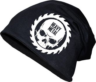 Spass Kostet Herren M&auml;nner Junge Long Beanie Heavy Metal Totenkopf Musik Merch schwarz Black