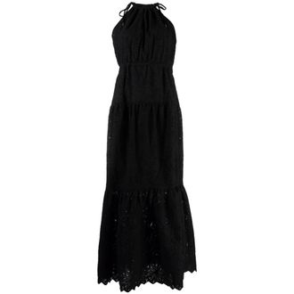 Michael Kors Maxi-Kleid aus Baumwolle mit Stickerei - - Dresses - Damen - Schwarzk - S