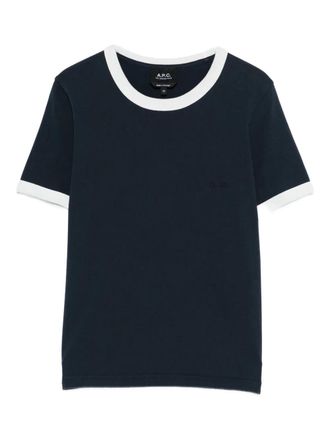 A.P.C. t-shirt &agrave; bords contrastants - Bleu