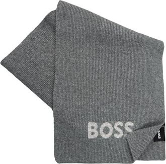 BOSS &eacute;charpe Elios Knitted Scarf Silver gris clair
