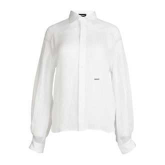 Dsquared2 Luxuri&ouml;ses Seidenhemd mit Knopfleiste - - Blouses & Shirts - Damen - Wei&szlig; - M