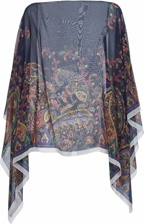 Etro Femme, Vestes, Multicolore, Taille: ONE Size Cape en Soie Paisley