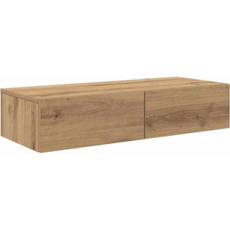 vidaXL Vidaxl - &Eacute;tag&egrave;re murale avec tiroirs - Ch&ecirc;ne artisanal - Bois ding&eacute;nierie - Dimensions 80x33x17 cm - Capacit&eacute; 60 kg - Assemblage requis