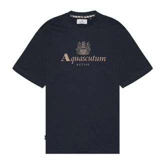 Aquascutum Gro&szlig;es Logo T-Shirt - - Tops - Herren - Blau - M