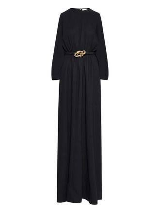 Oscar De La Renta robe Georgette à coupe longue - Bleu