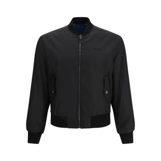 Versace Homme, Vestes, Noir, Taille: XL Bomber r&eacute;versible en nylon imprim&eacute;