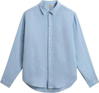 Woolrich Homme, Chemises, Bleu, Taille: L Chemise en lin