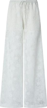 Pinko Pinko, Femme, Pantalons, Blanc, Taille: 36 FR Laurie Wide Pantalons