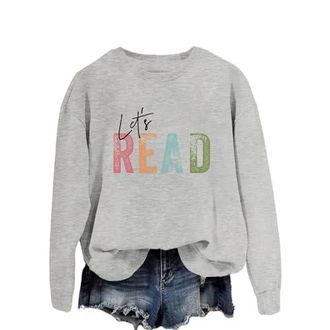 Generic Sweatshirts pour femmes UK sweatshirts UK pour femmes, imprim&eacute; graphique, haut surdimensionn&eacute;, col rond, manches longues, automne hiver, d&eacute;contract&eacute;, 