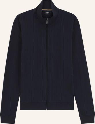 HUGO BOSS Loungewear Jacke Structure Zip Jacket Regular Fit blau