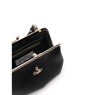 Vivienne Westwood Orb-Plaque Faux Leather Top Handle Bag - Black