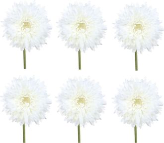 Gasper 12er Set k&uuml;nstliche Gerbera wei&szlig; H. 60cm mit f&uuml;lliger Bl&uuml;te Kunstblumen