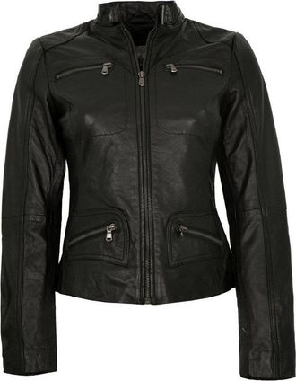 7eleven Lederjacke Katta-2 7eleven - Damen Lederjacke Lammnappa schwarz