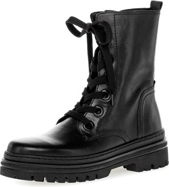 Gabor Damen Combat Boots, Frauen Stiefeletten,Winterschuhe,gefüttert,Stiefel,Bootee,Booties,halbstiefel,Kurzstiefel,schwarz (Uni),40.5 EU / 7 UK
