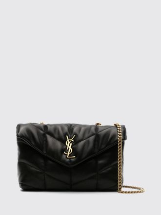Saint Laurent Mini sac Puffer en cuir dagneau matelass&eacute; avec monogramme YSL