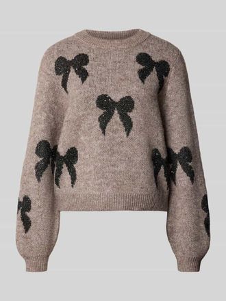 Only Pullover mit Glitzer-Schleifenprint