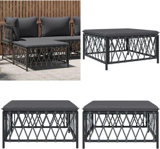 vidaXL Vidaxl - Gartenhocker mit Kissen Anthrazit Gewebe - Gartenstuhl - Lounge Chair - Outdoor Möbel - Sitzgelegenheit - Gartenlounge - Home & Living