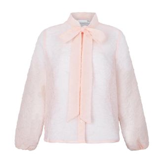 Douuod Texturierte Bluse mit Schleifendetail - - Blouses & Shirts - Damen - Orange - S