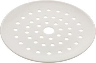 Healifty Keramik Dampfgarplatte 18cm Wei&szlig; mit Ablaufloch Abtropfschale f&uuml;r Kn&ouml;del Desserts und Snacks K&uuml;chenservierteller aus Glasiertem Langlebigem Porzellan