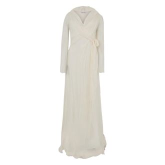 Alberta Ferretti Femme, Robes, Blanc, Taille: 38 FR Robe Longue &Eacute;l&eacute;gante