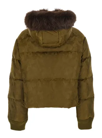 Pinko Hooded Puffer Down Jacket - Green