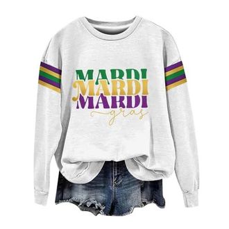 Generic Sweat-shirt pour femme - Pull basique &agrave; manches longues - Col rond - Manches longues - Automne - Hiver - D&eacute;contract&eacute; - Haut d&eacute;contract&eacute; - Lettre impri