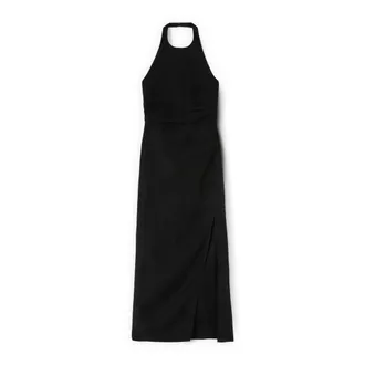 Motivi Femme, Robes, Noir, Taille: 36 FR Robe Longue Fluide en M&eacute;lange de Lin