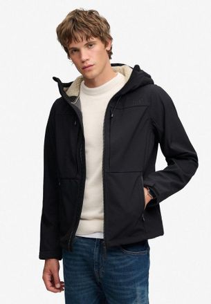 Superdry Outdoorjacke HOOD BORG TREKKER JKT Materialmix, relaxed fit