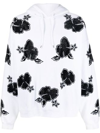 Dsquared2 hoodie &agrave; fleurs - Blanc