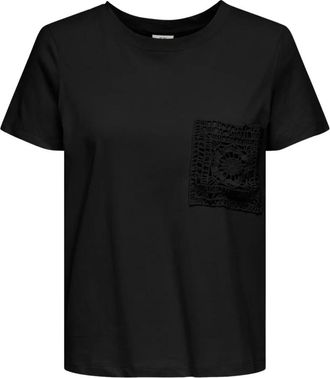 Jacqueline de Yong Jacqueline de Yong, Femme, Tops, Noir, Taille: 42 FR Jdyselma S/S Crochet Pocket Top