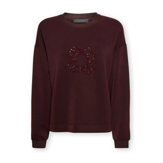 Elena Miro Femme, Sweatshirts et sweats &agrave; capuche, Rouge, Taille: 36 FR SweaT-shirt brod&eacute; monogramme